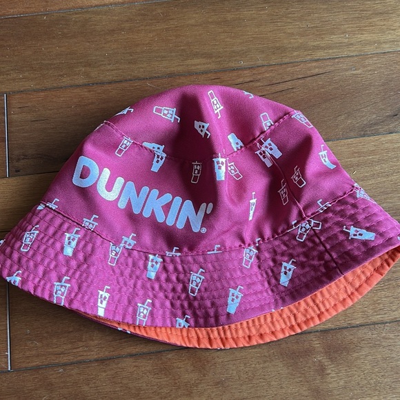 Accessories | Dunkin Donuts Bucket Hat Reversible Orange Pink Summer ...
